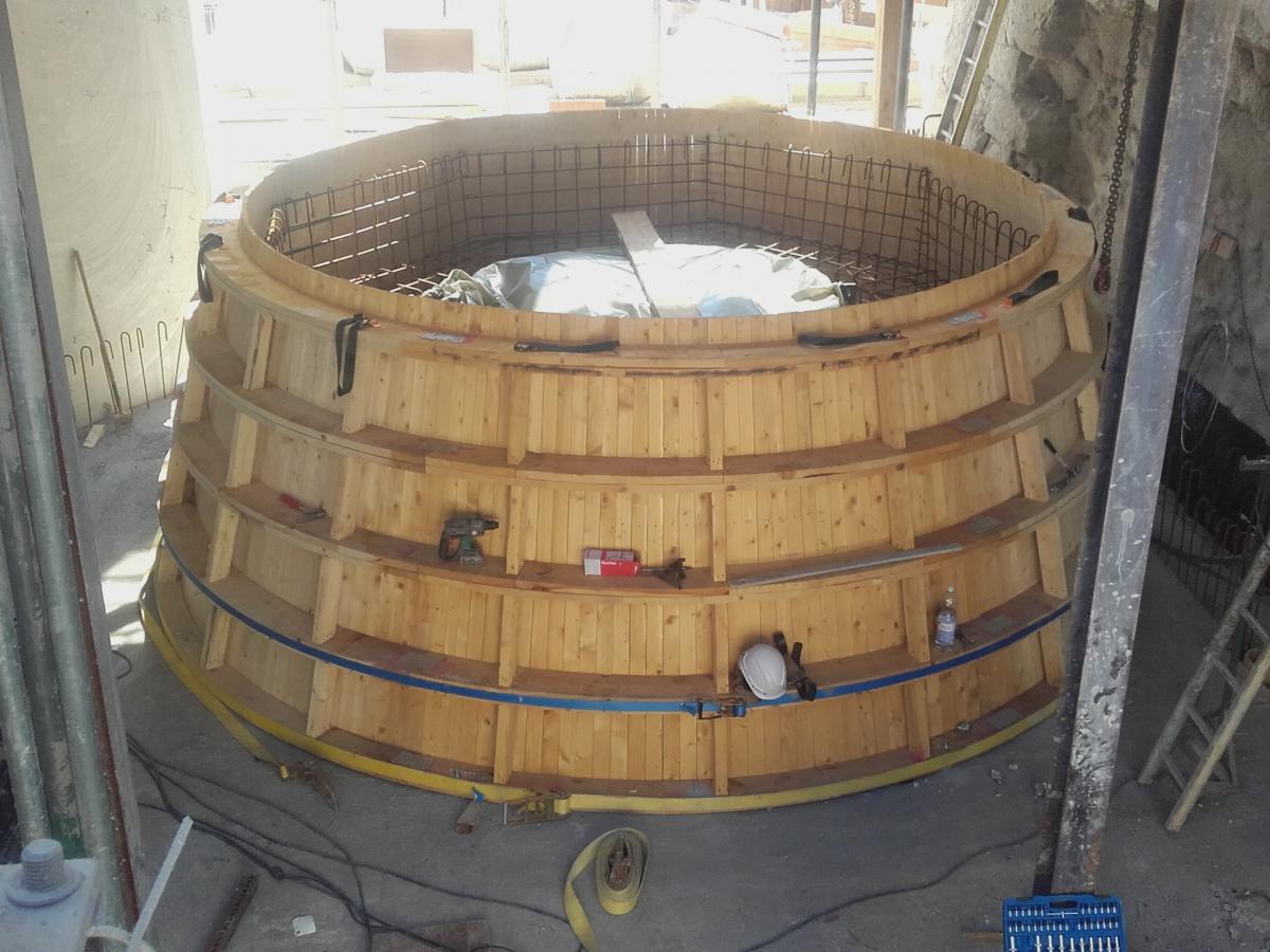 modification of the hydro power plant Windisch, elbow-formwork, cone ...