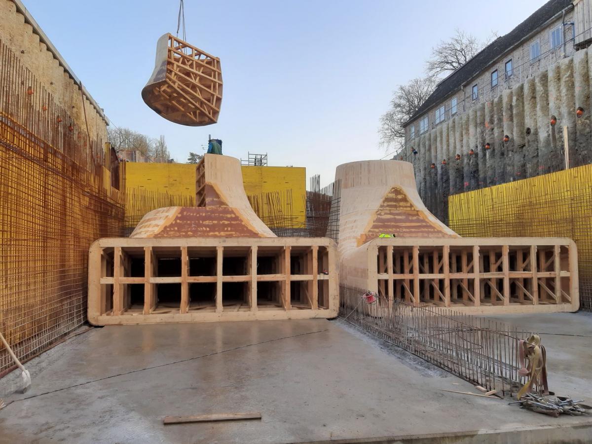 hydro power station Bad Kösen, elbow-formwork, cone-formwork and ...